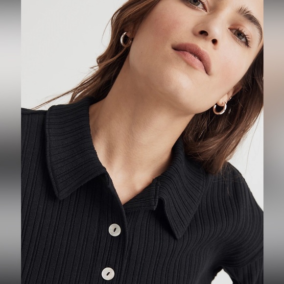 Madewell | Tops | Madewell Variegated Rib Boxy Polo Shirt | Poshmark